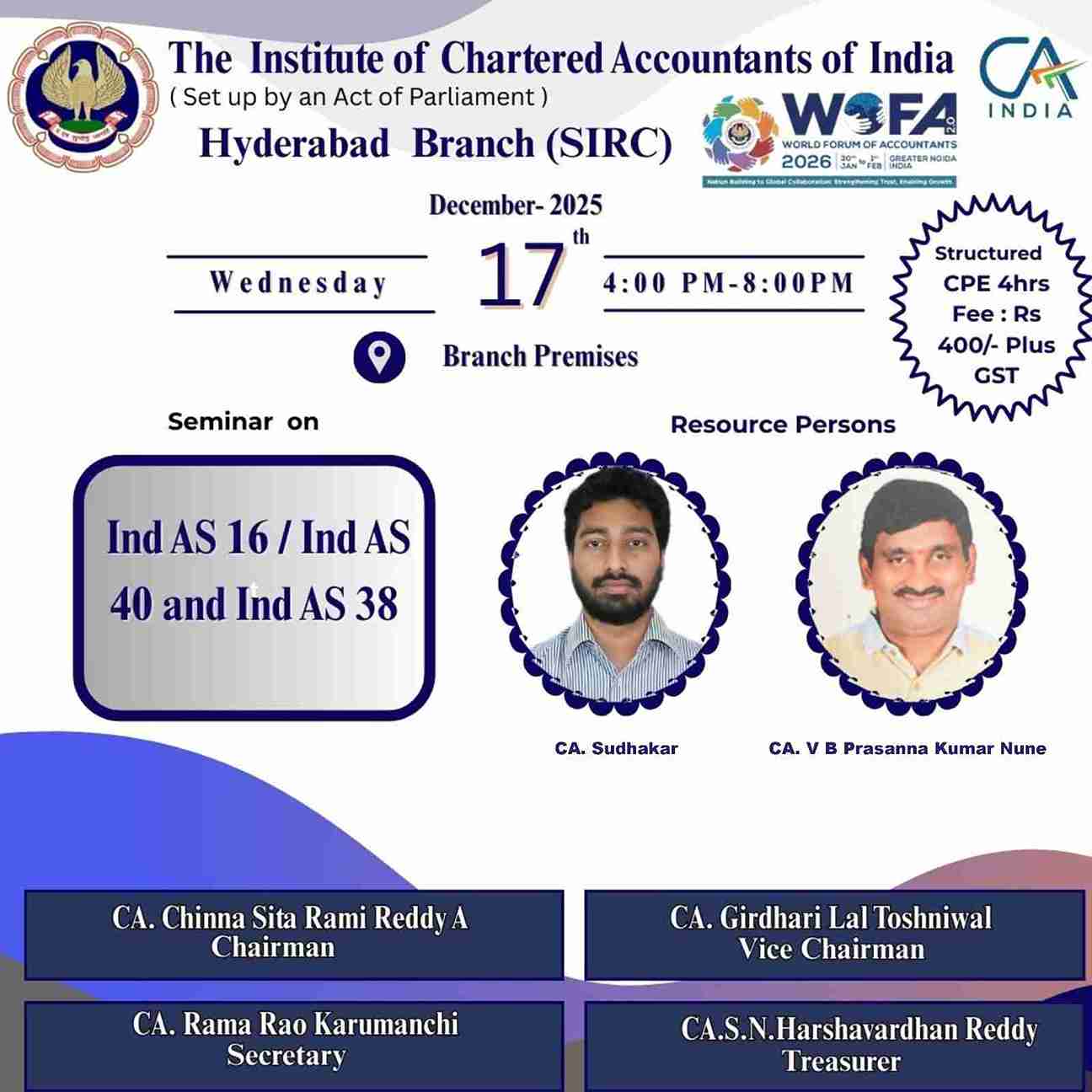 Event Details - Seminar on Ind AS 16 / Ind AS 40 and Ind AS 38 ...